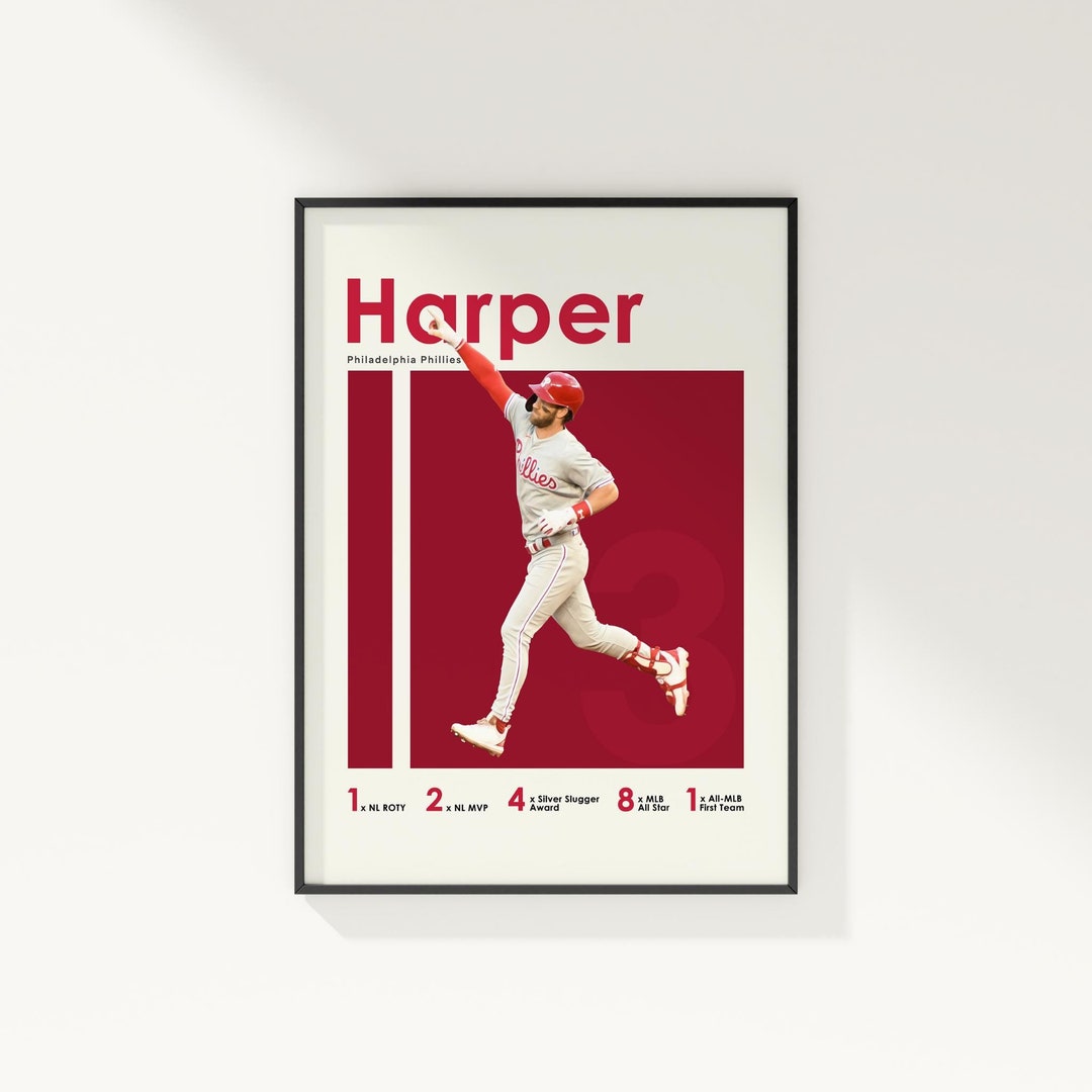 Bryce Harper Poster, Baseball Poster, MLB Poster, Sports Poster ...