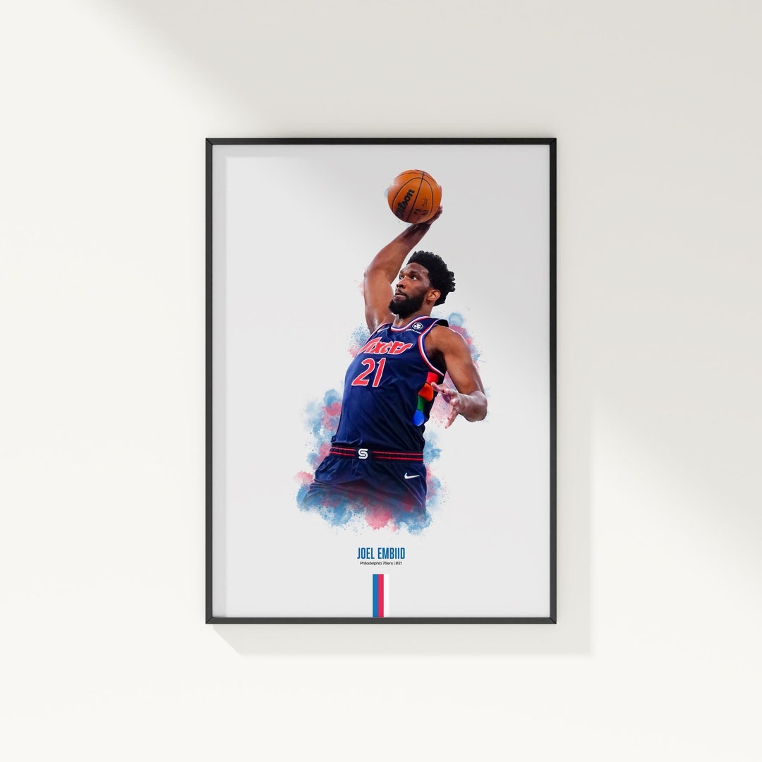 Joel Embiid Philadelphia 76ers Poster: NBA Basketball Wall Art - Etsy