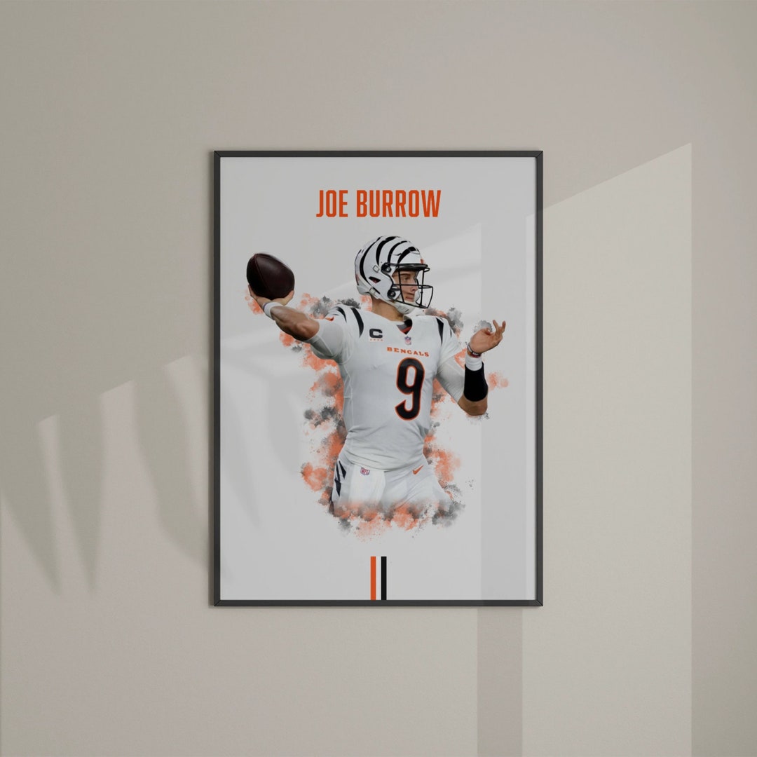 Joe Burrow Poster, NFL Poster, Sports Poster, Cincinnati Bengals, Wall ...