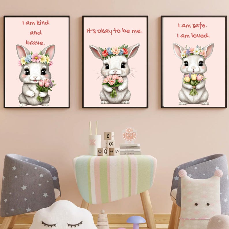 Pink Girl Affirmations Animal Print, Printable, Children Affirmation ...