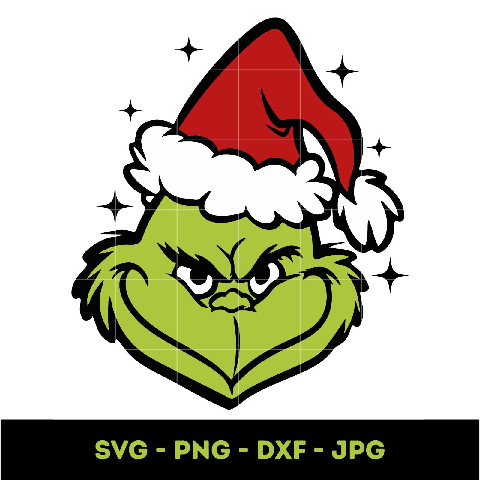 Grinch Face, Grinch SVG, Grinning Merry Grinchmas, Christmas Clip Art ...