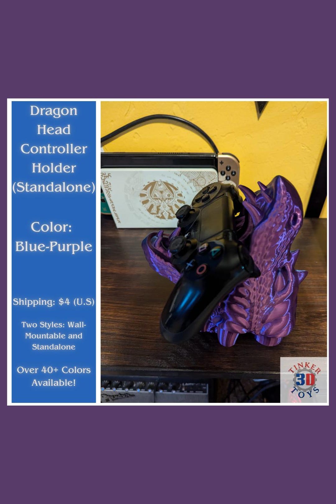 Dragon Head Gaming Controller Holder | Standalone or Wall-mount | Over ...