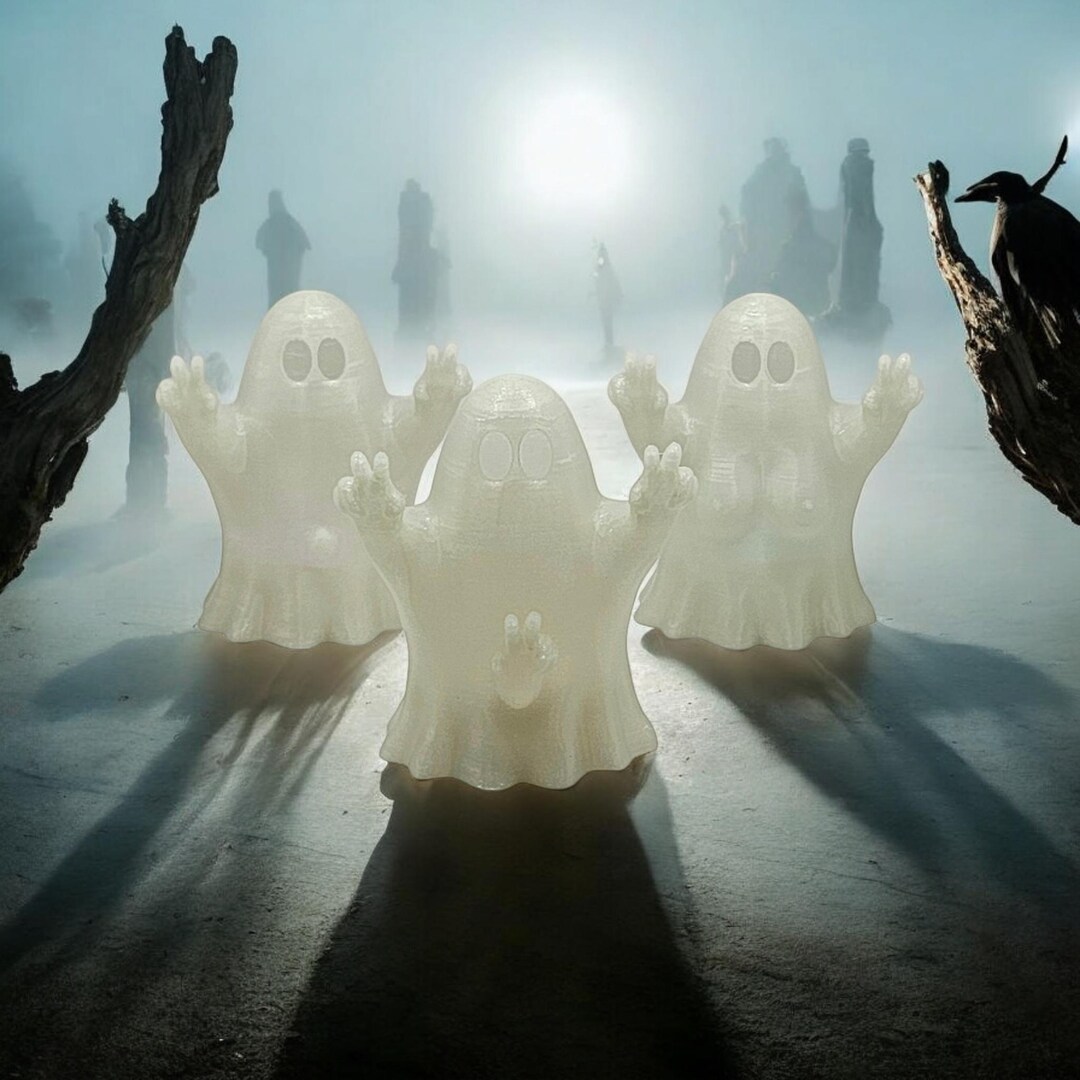 Cheeky Ghost Trio W/color Changing LED Tealights - Etsy