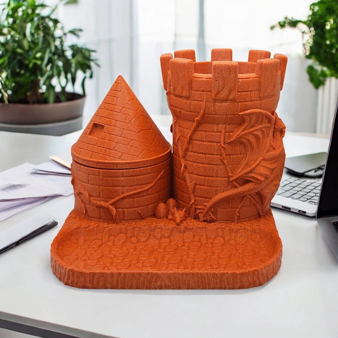 Castle Desk Organizer W/lid 31 Colors - Etsy