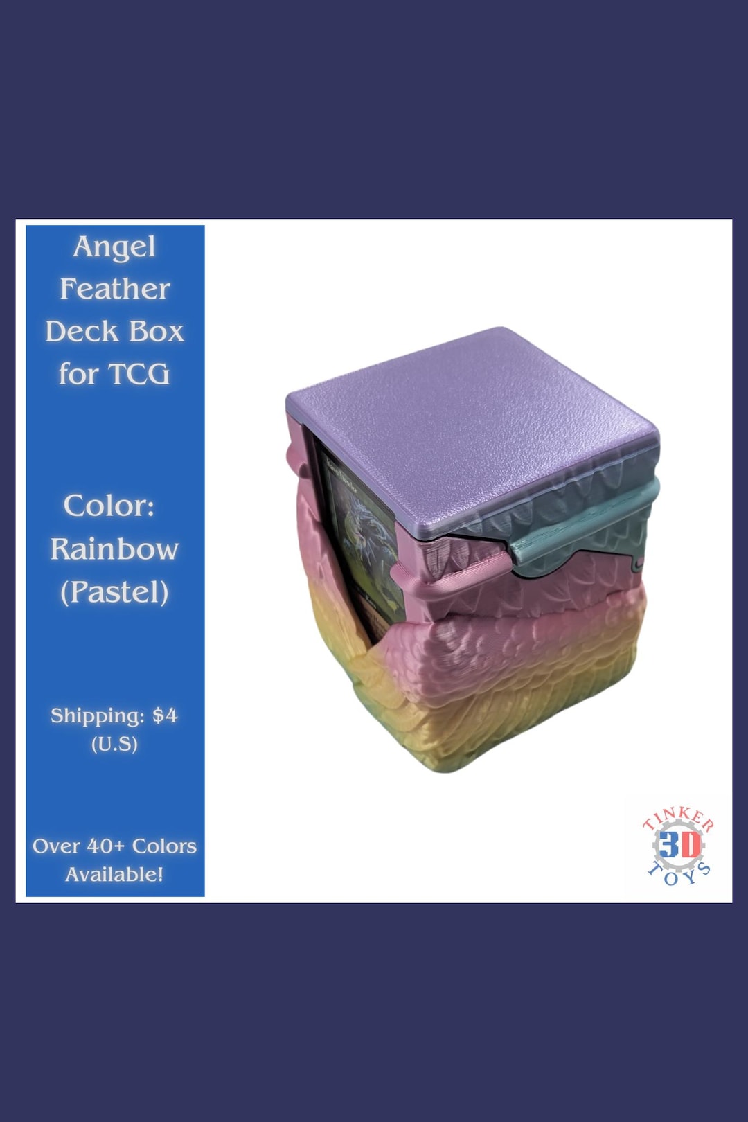 Angel Feather Deck Box for TCG | Over 40+ Colors Available! - Etsy