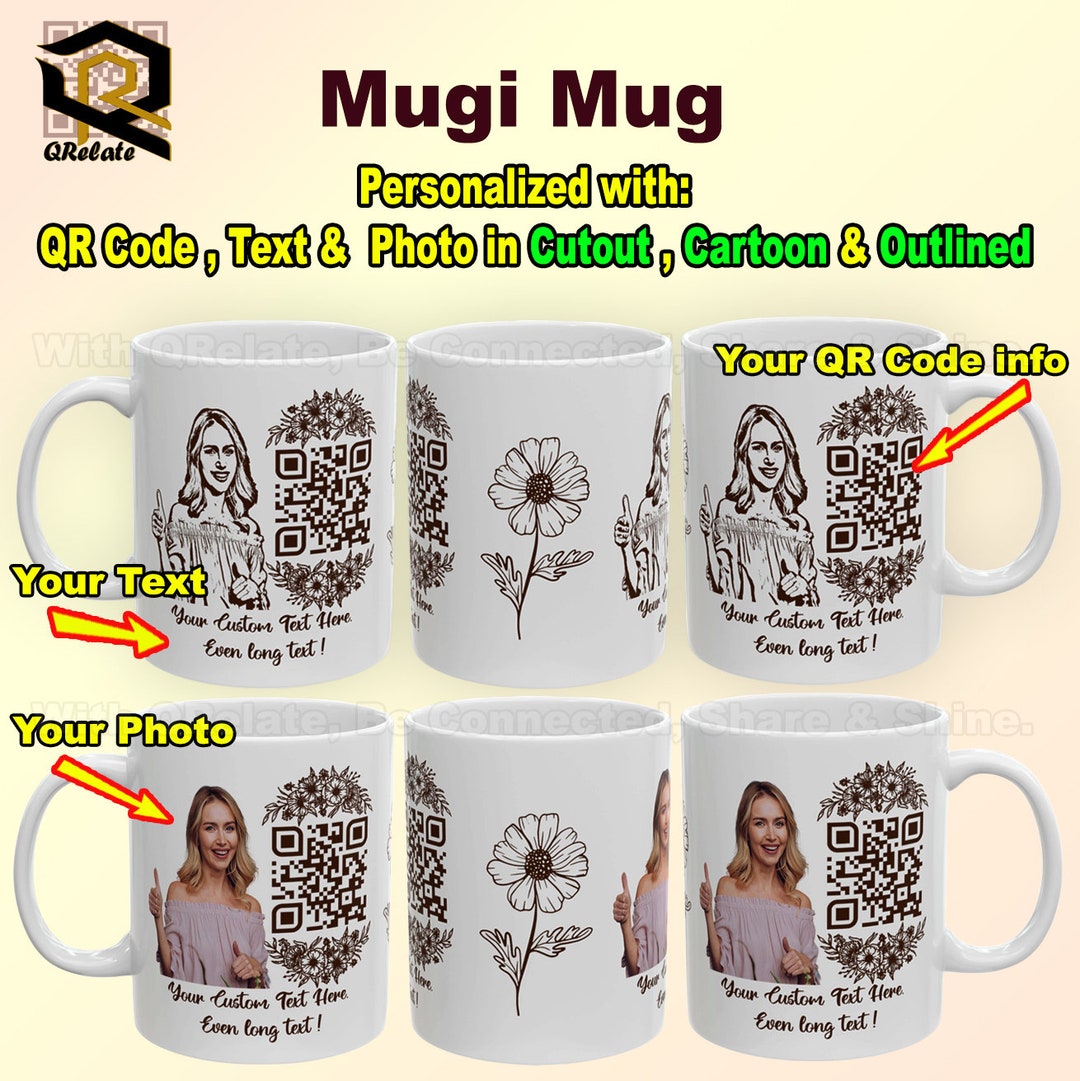 Personalized QR Code Coffee Mug, Custom QR Code Photo Mug, Best Gift ...