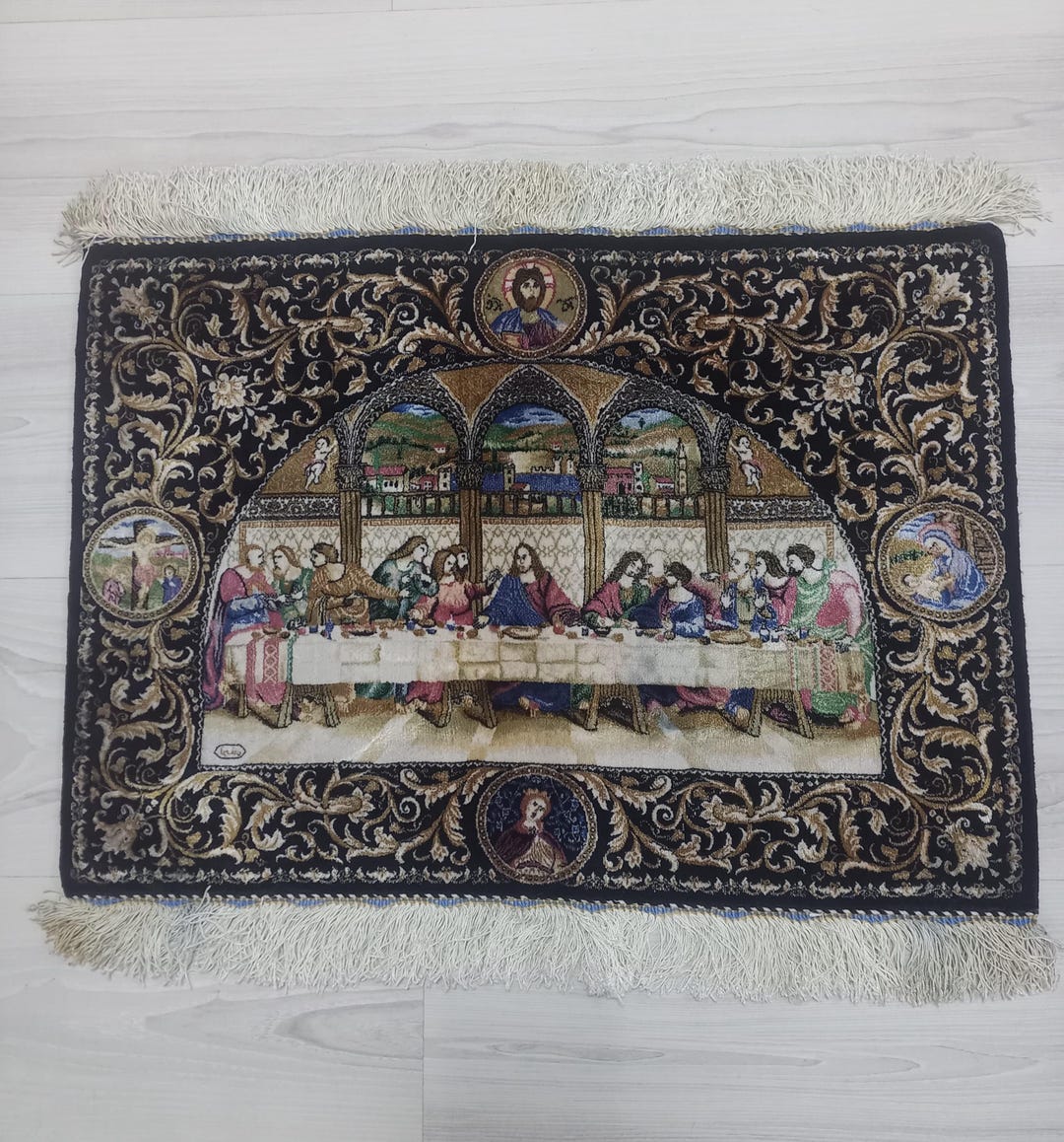 Last Supper Wall Rug – Turkish Modal Silk Tapestry 1.3x2 Ft - Etsy