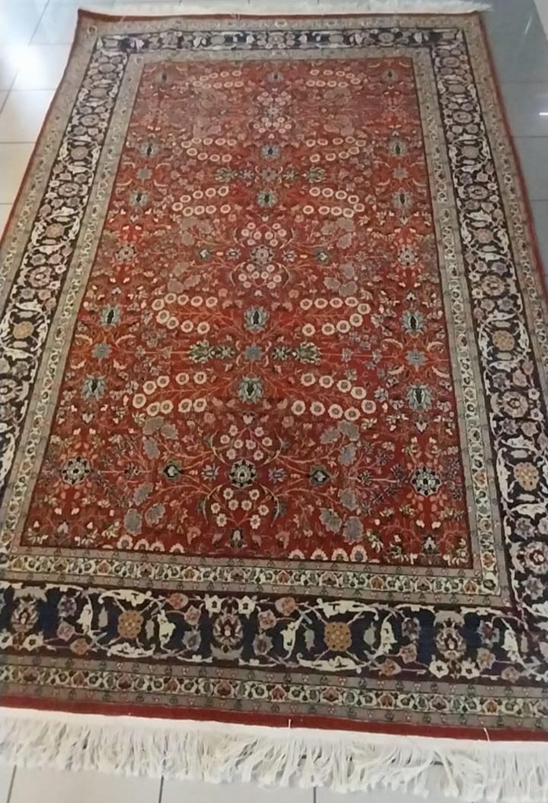 Vintage Turkish Royal Rug, Flowers of the Seven Mountains, Vintage ...