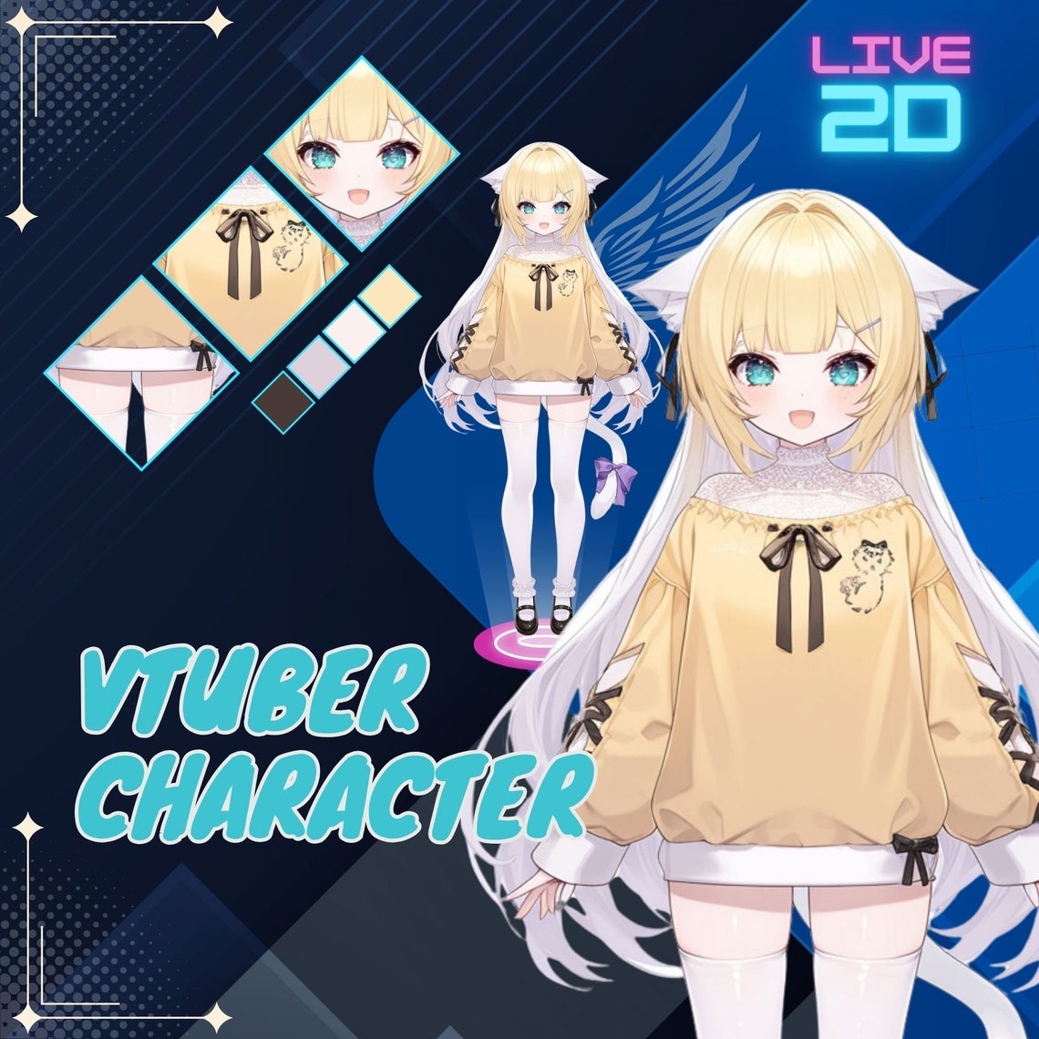 CUSTOM LIVE2D VTUBER MODEL Rigging Vtuber Model, Vtuber, Custom Vtuber ...