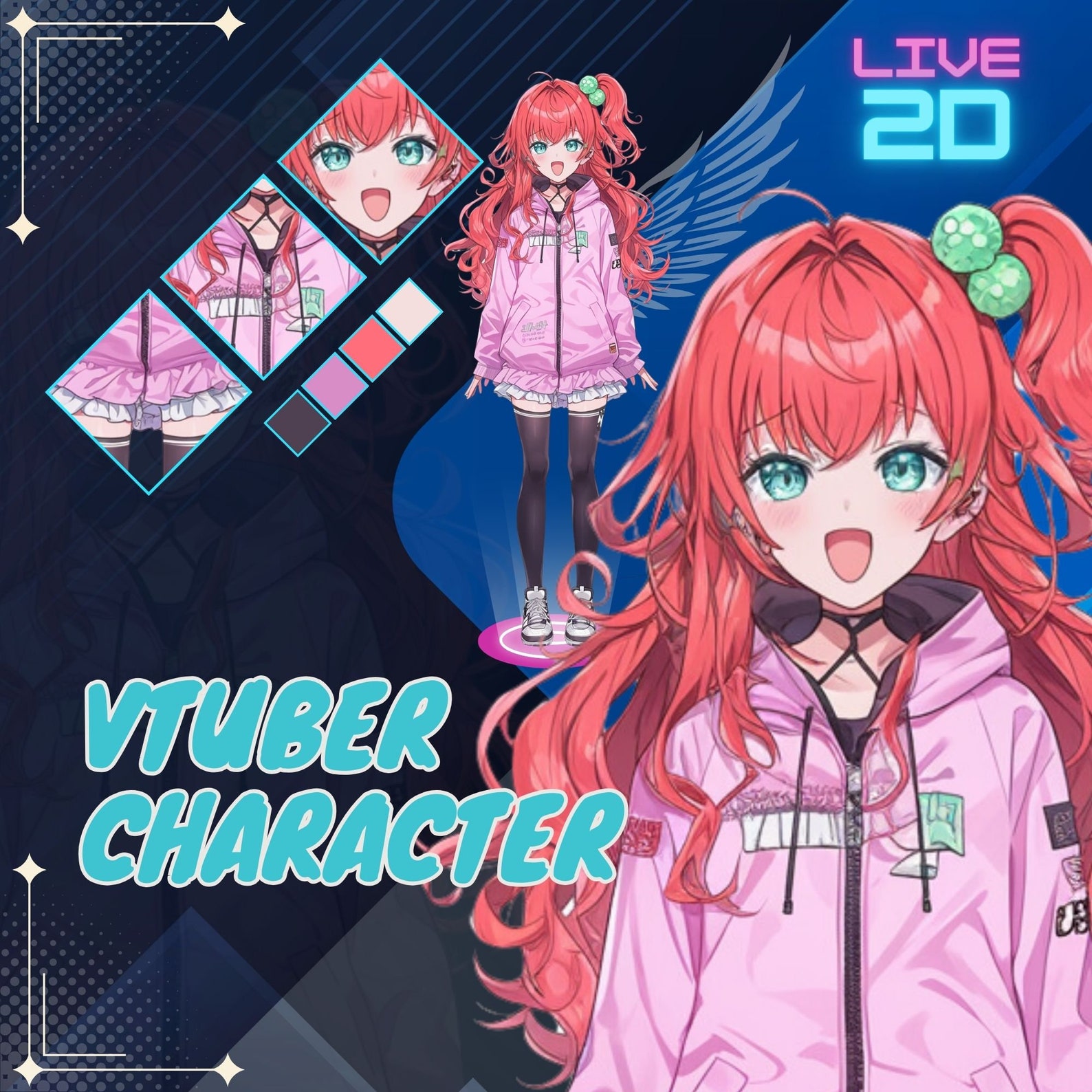 CUSTOM LIVE2D VTUBER MODEL Rigging Vtuber Model, Vtuber, Custom Vtuber ...