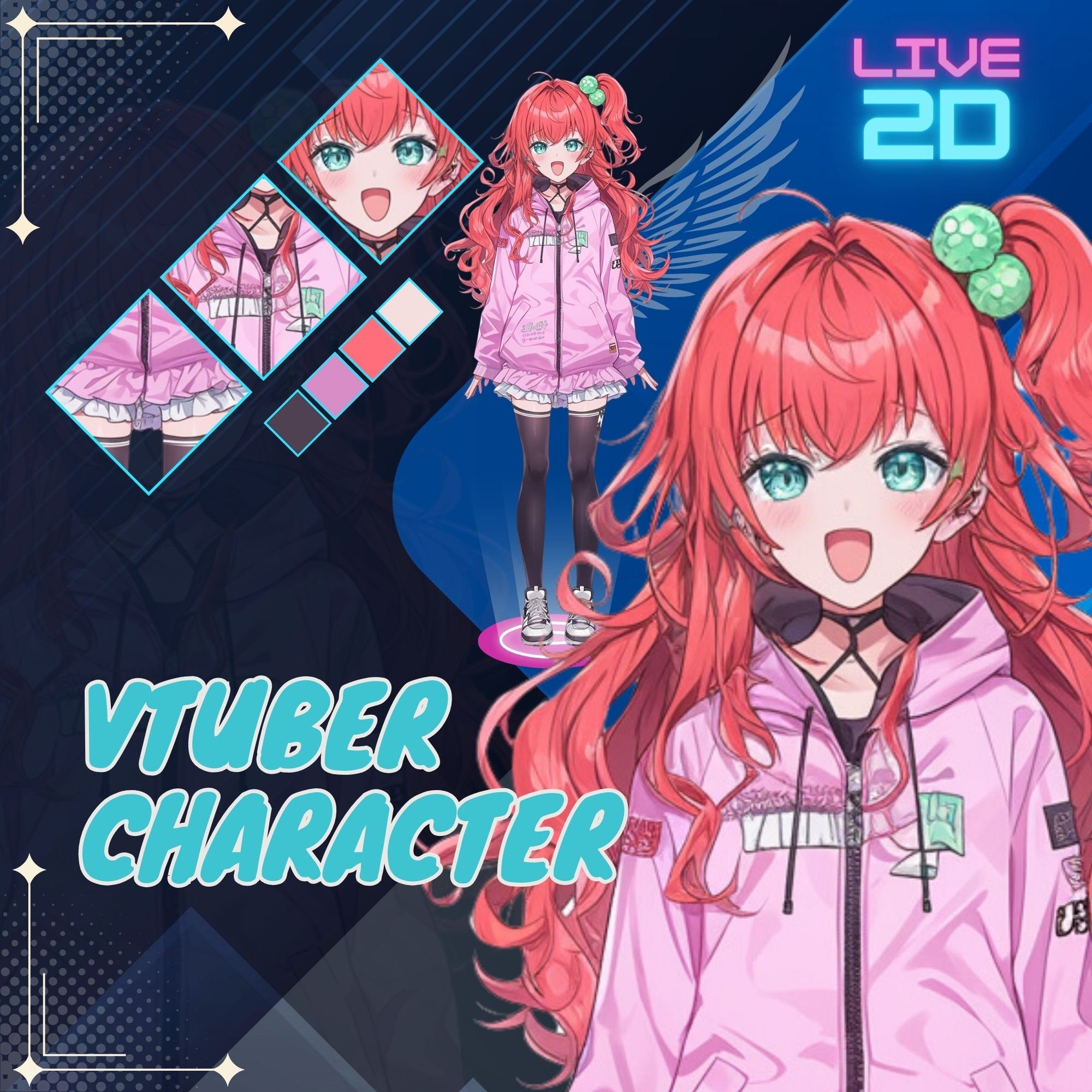 CUSTOM LIVE2D VTUBER MODEL Rigging Vtuber Model, Vtuber, Custom Vtuber ...