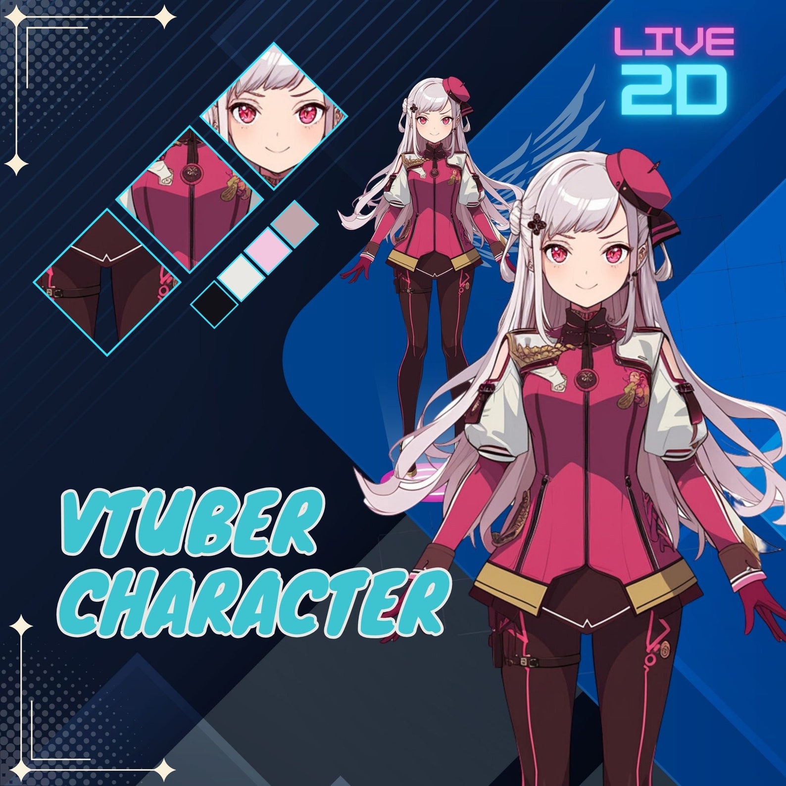 CUSTOM LIVE2D VTUBER MODEL Rigging Vtuber Model, Vtuber, Custom Vtuber ...