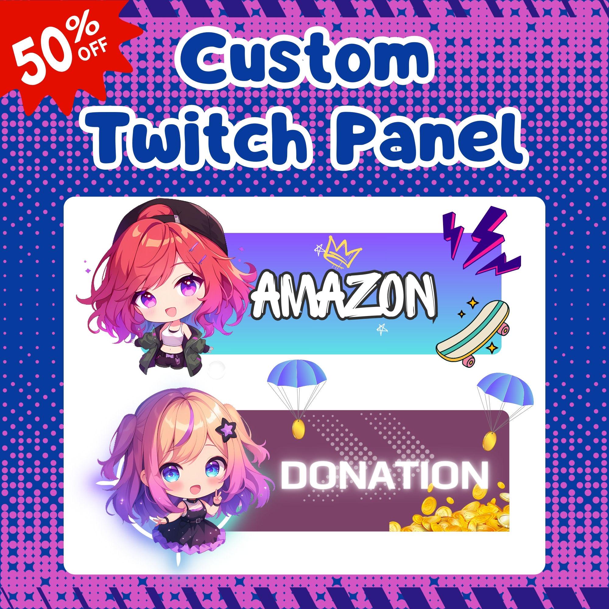 Custom Twitch Panels, Vtuber Panel, Personalized Twitch , Chibi Panel ...