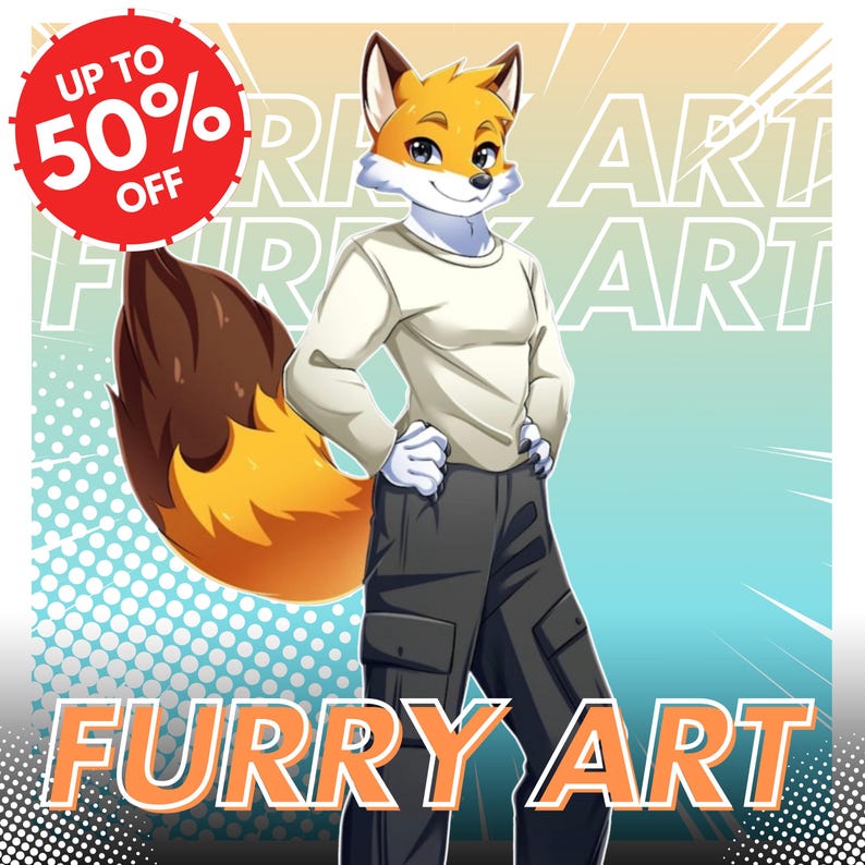 Custom Furry Art: Anthro Character Digital Illustration, Vibrant Colors ...