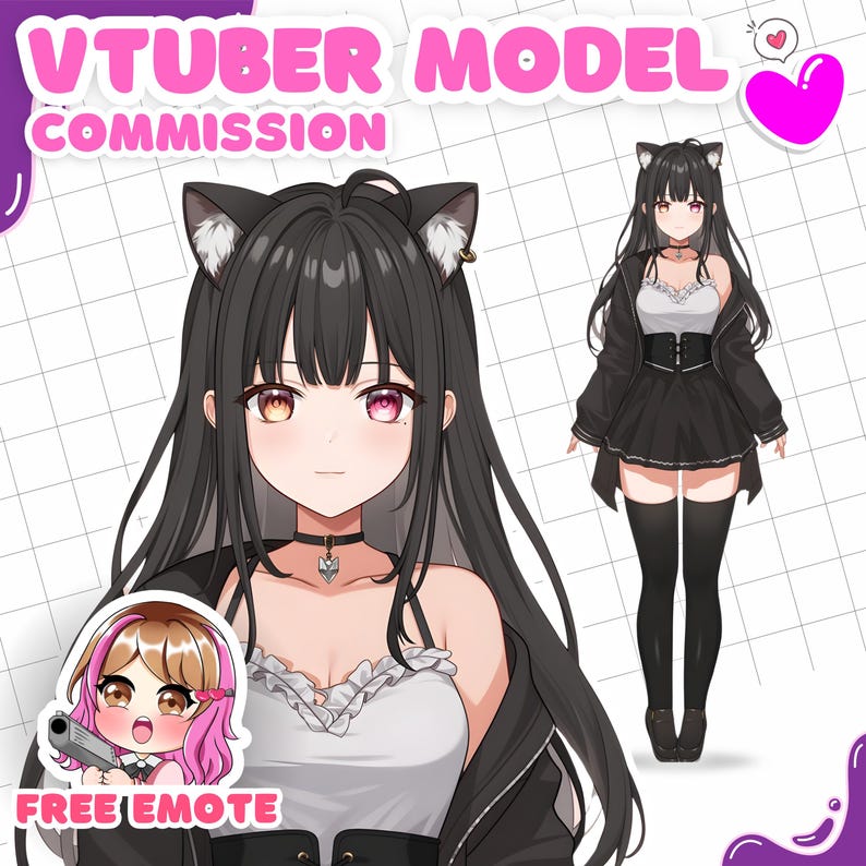 Custom Vtuber Model Commission | Anime Character Art & Rigging - Etsy