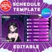 Vtuber Streaming Schedule Template: Customizable Weekly Calendar (PDF ...