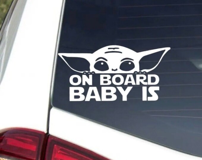 Star Wars Baby Yoda Baby on Board Sticker Waterproof - Mandalorian Baby ...