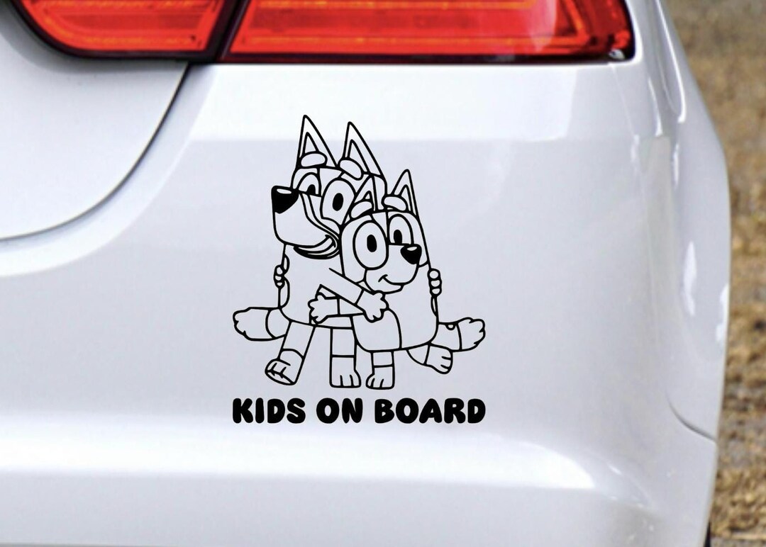 Bluey Kids on Board Sticker Waterproof Baby Kids Bumper Sticker - Etsy