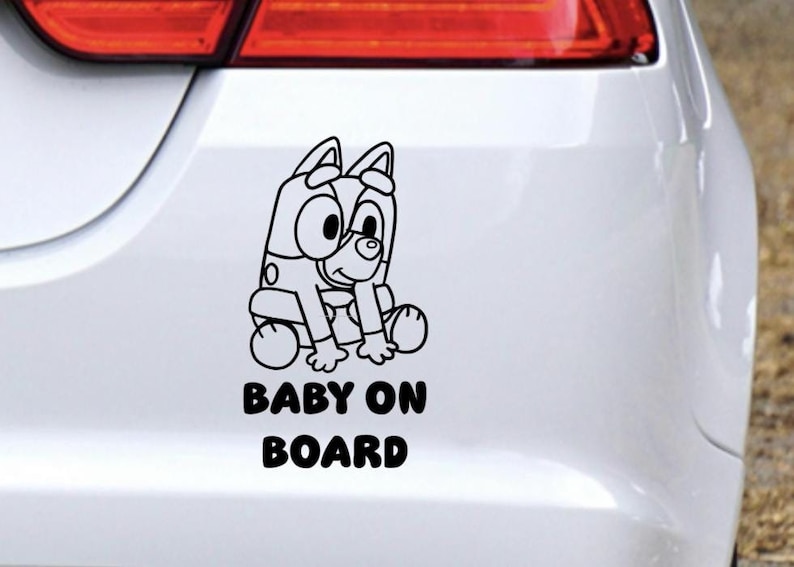 Bluey Baby on Board Sticker Waterproof Baby Bumper Sticker - Etsy