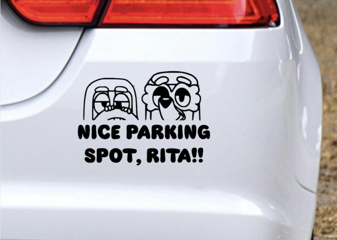 Bluey Nice Parking Spot Rita Sticker Waterproof Bluey and Bingo Baby on ...