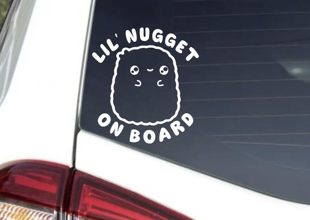Lil Nugget on Board Sticker Waterproof Baby on Board Food - Baby Bumper ...