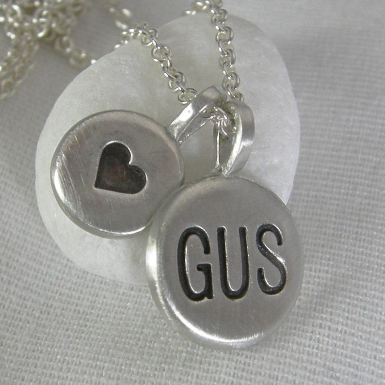 Tiny Duo Monogram and Heart Necklace - Etsy