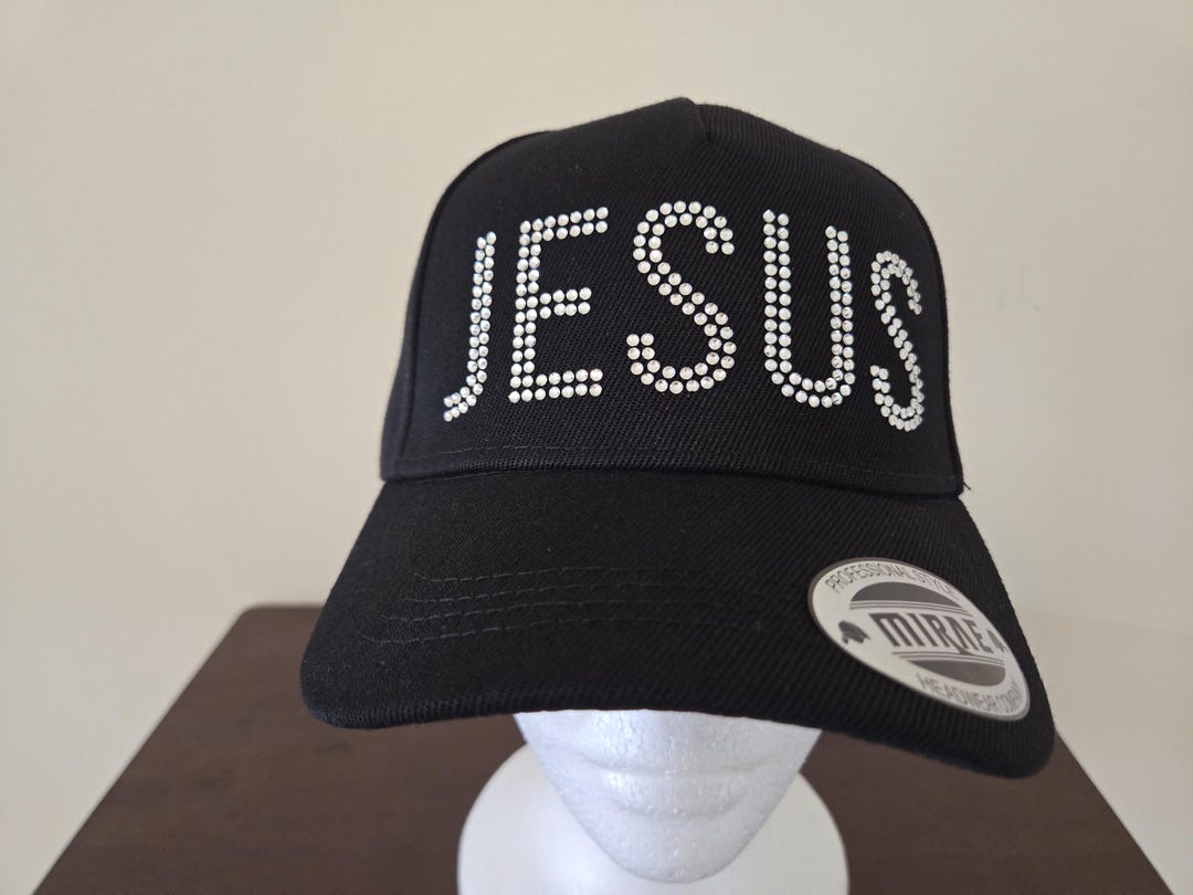 Rhinestone (JESUS - Silver) Velcro Baseball Cap - Etsy