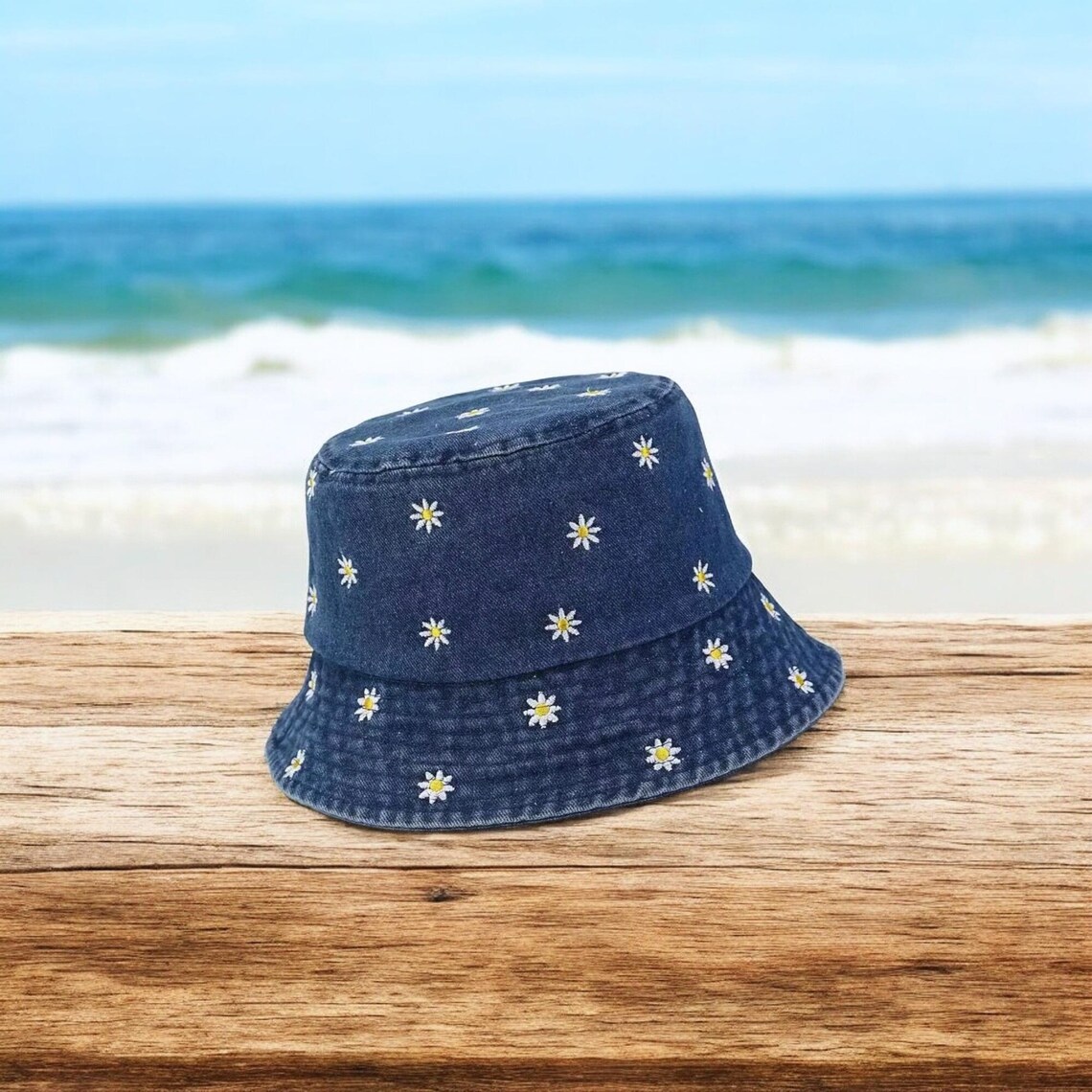 Daisy Bucket Hat, Summer Hat, Women Accessory, Embroidery Daisy Bucket ...