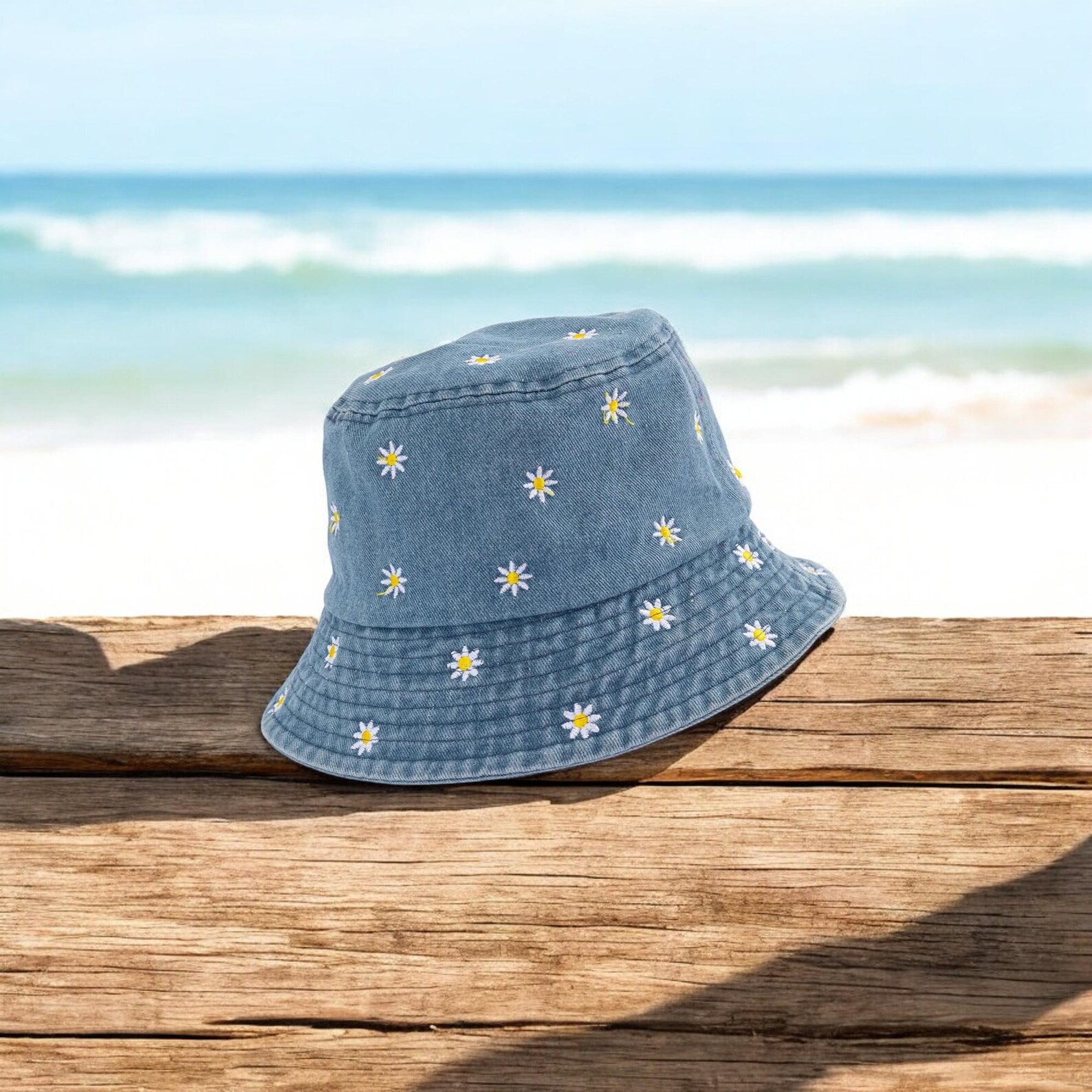 Daisy Bucket Hat, Summer Hat, Women Accessory, Embroidery Daisy Bucket ...