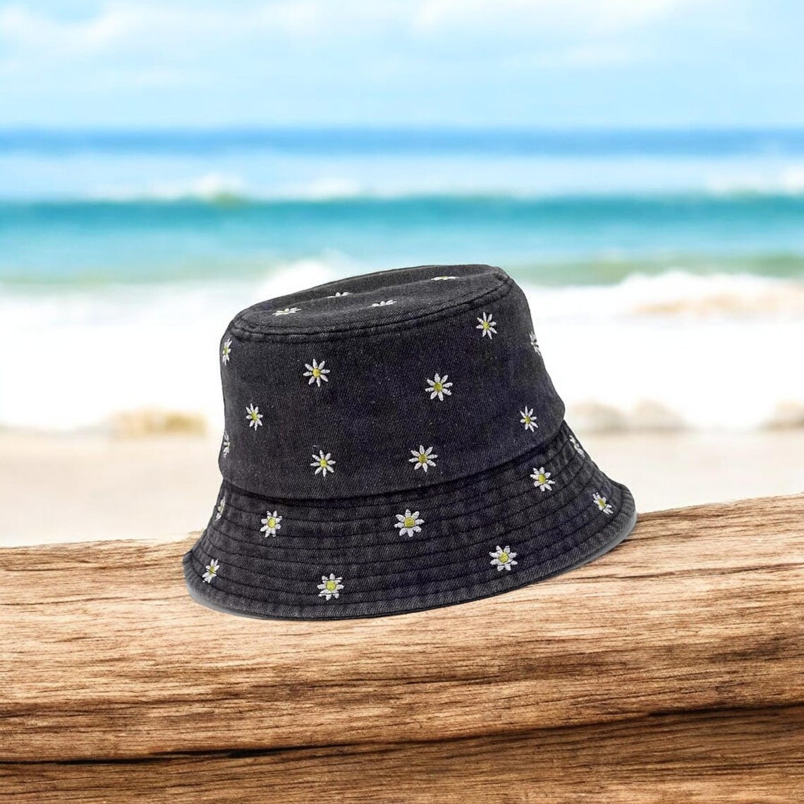 Daisy Bucket Hat, Summer Hat, Women Accessory, Embroidery Daisy Bucket ...
