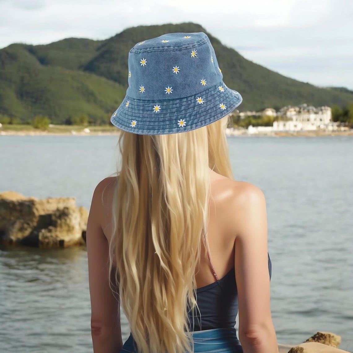 Daisy Bucket Hat, Summer Hat, Women Accessory, Embroidery Daisy Bucket ...