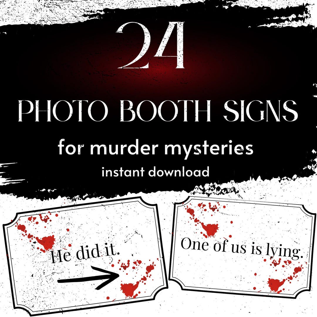 Murder Mystery Photo Booth Props – Printable Halloween & Party Signs ...