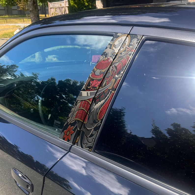 Oni Bushi Pillar Decal, Japanese Samurai Demon Sticker, JDM Car Pillar ...