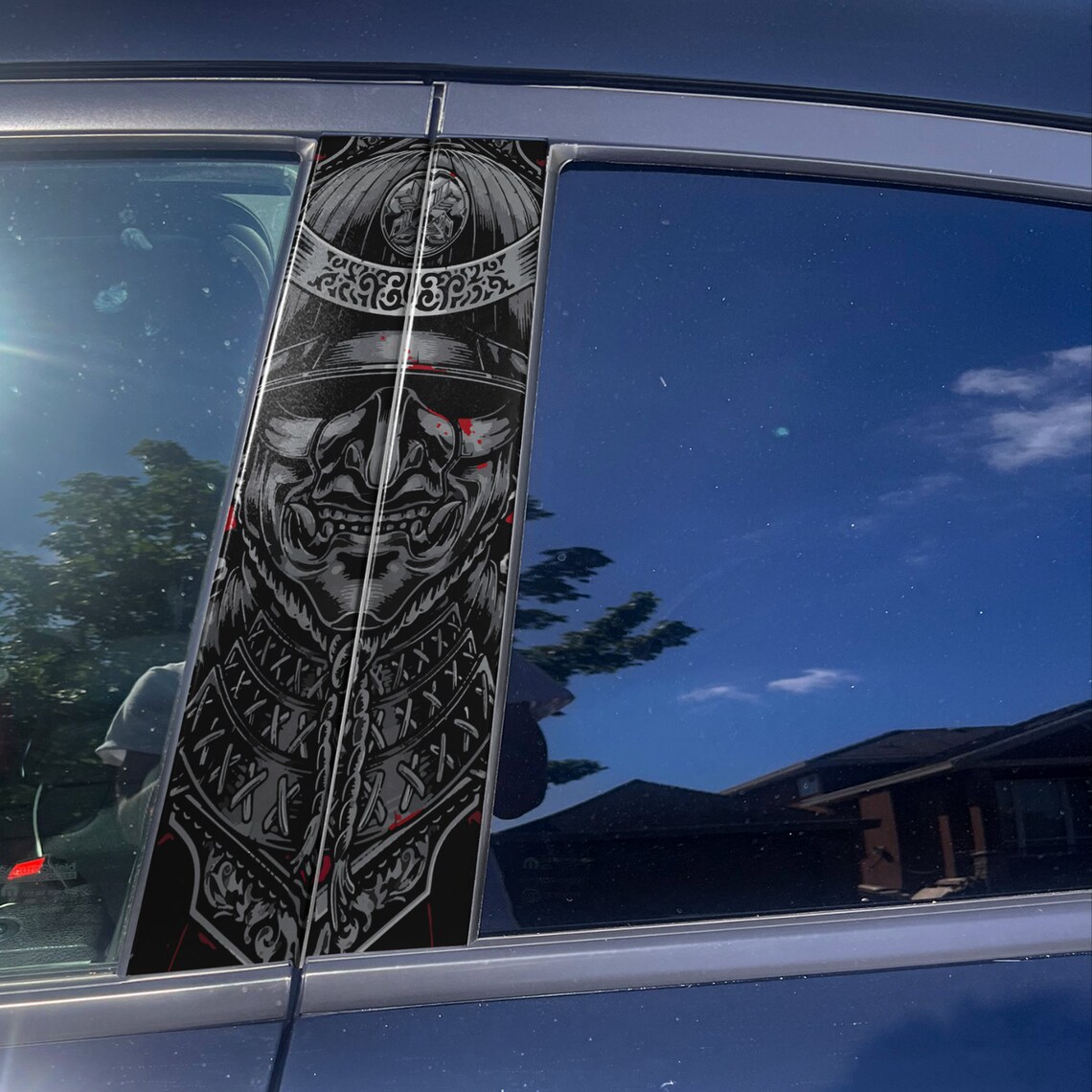 Samurai Door Pillar Decal, Japanese Oni Demon Sticker, Car Pillar ...