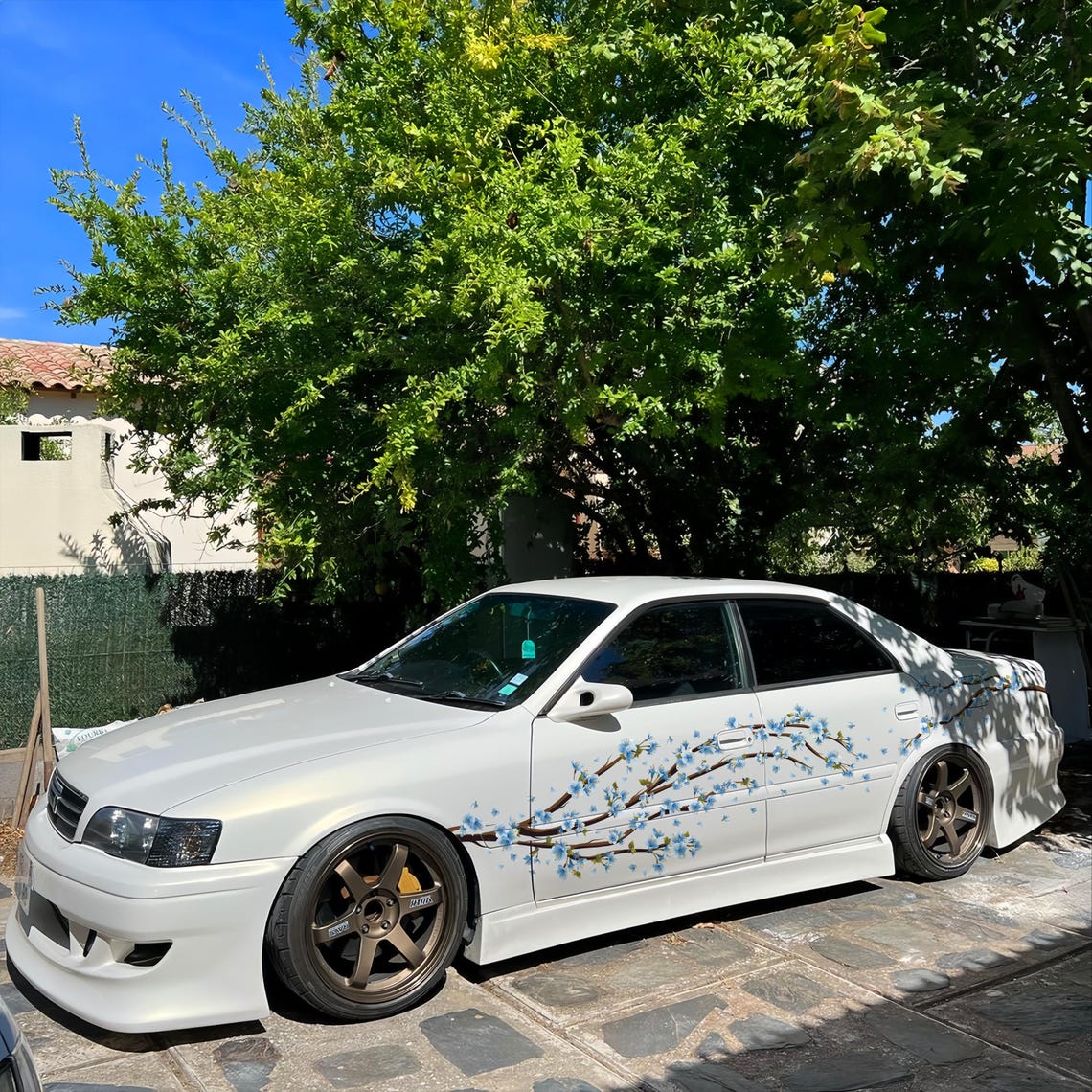 Violet Blossom Car Decal, Pink Sakura JDM Livery, Japanese Flowers Door ...