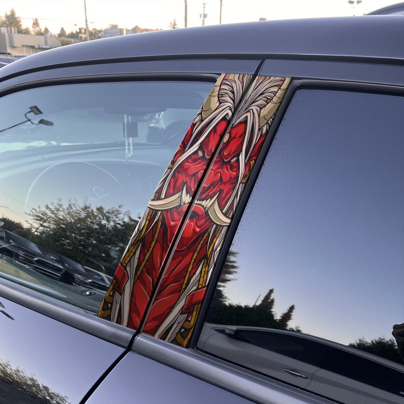 Oni Demon Car Decal, Door Pillar Livery, Japanese Sticker Wrap, JDM ...