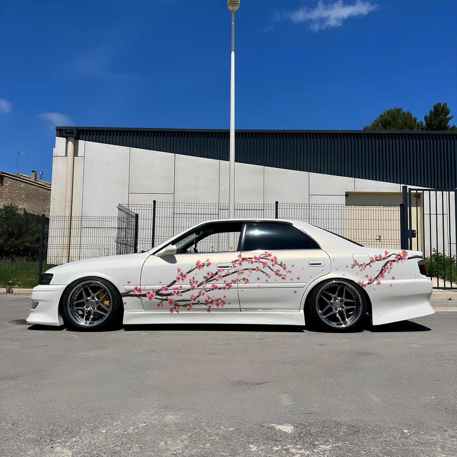 Violet Blossom Car Decal, Pink Sakura JDM Livery, Japanese Flowers Door ...