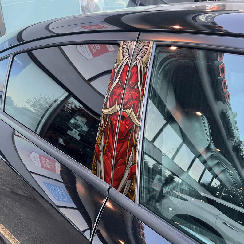 Oni Demon Car Decal, Door Pillar Livery, Japanese Sticker Wrap, JDM ...