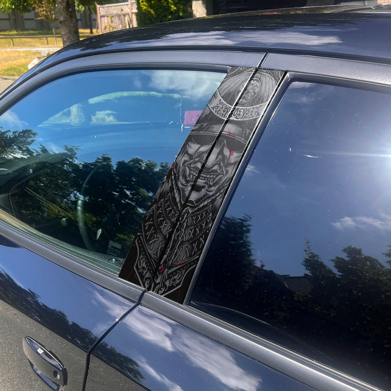 Samurai Door Pillar Decal, Japanese Oni Demon Sticker, Car Pillar ...