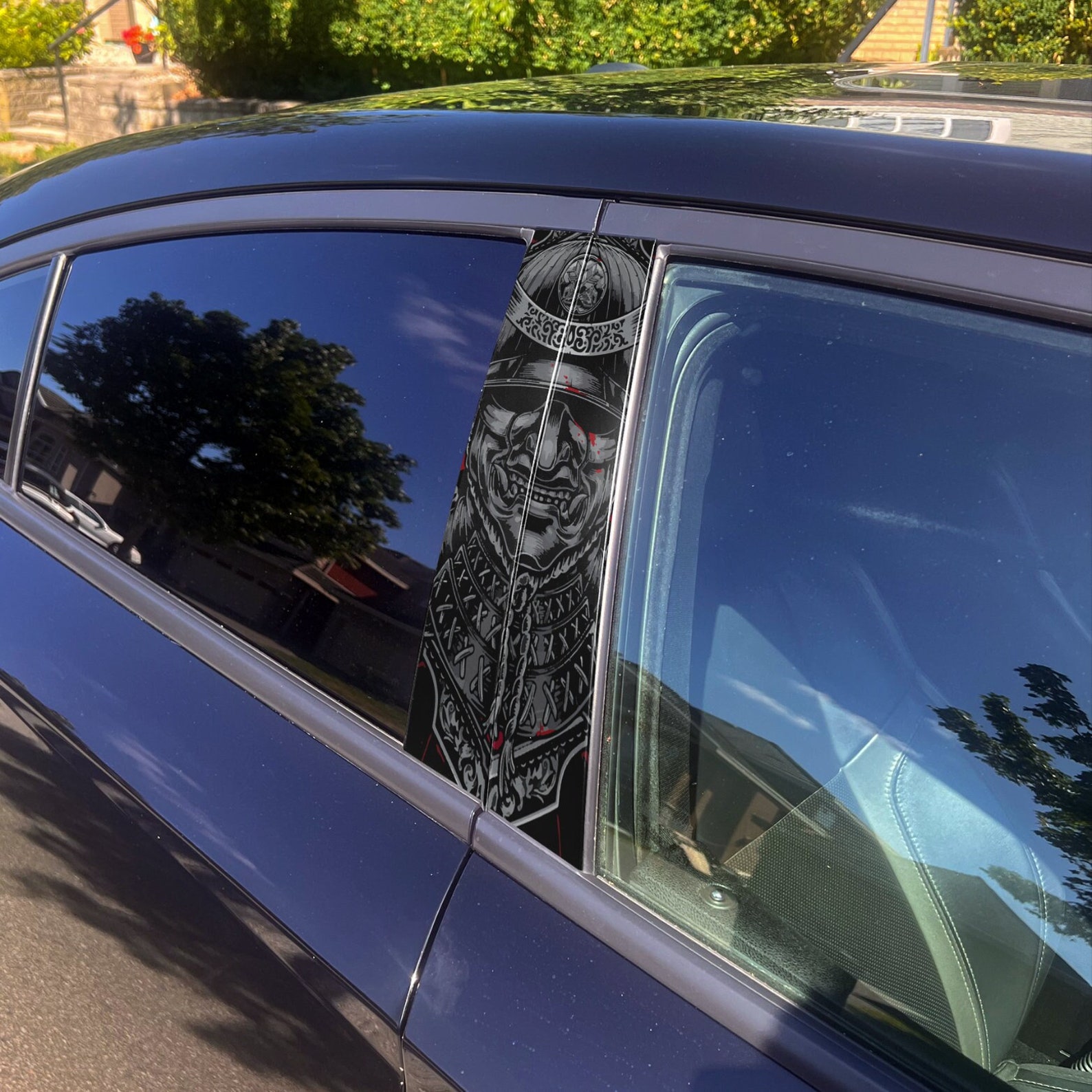 Samurai Door Pillar Decal, Japanese Oni Demon Sticker, Car Pillar ...