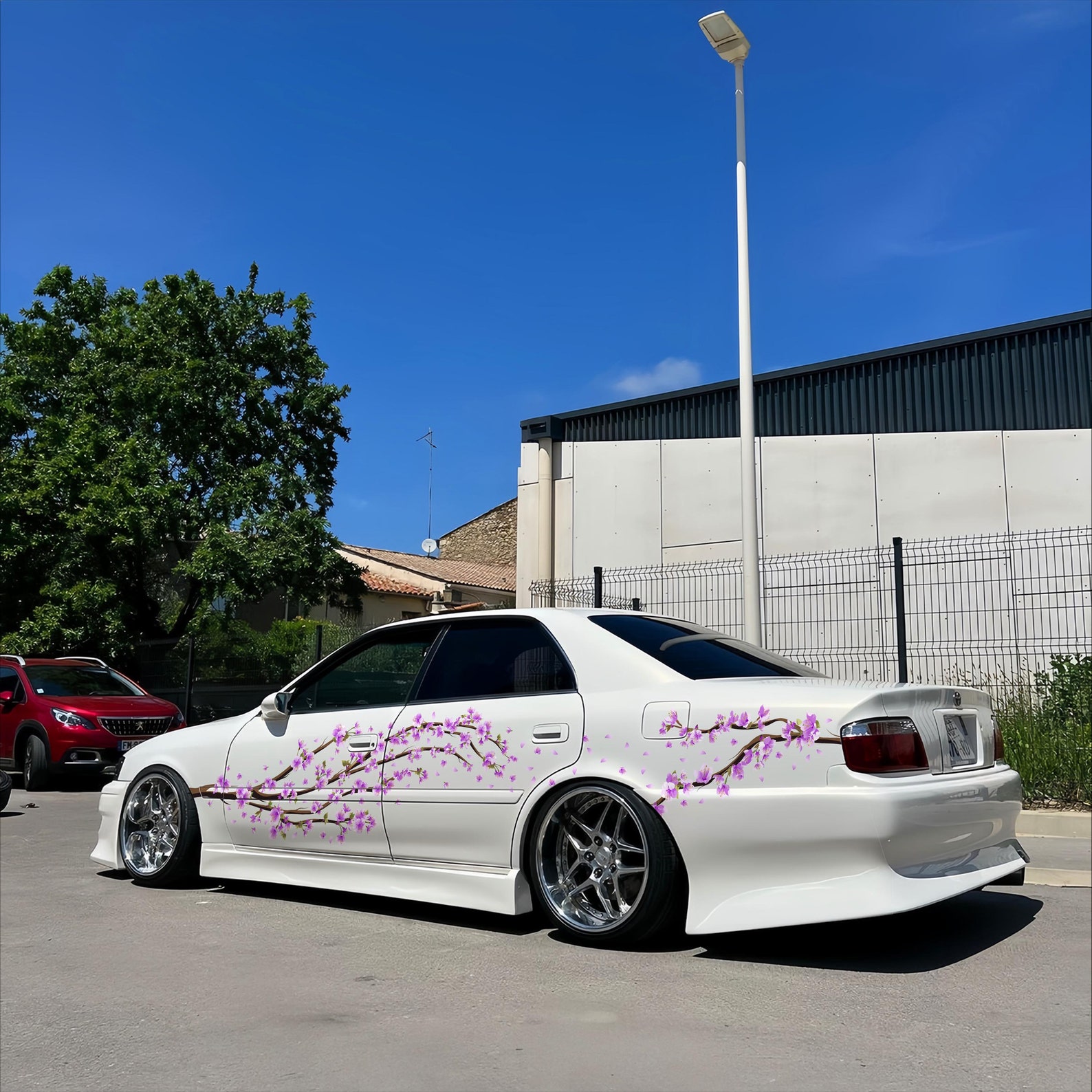 Violet Blossom Car Decal, Pink Sakura JDM Livery, Japanese Flowers Door ...