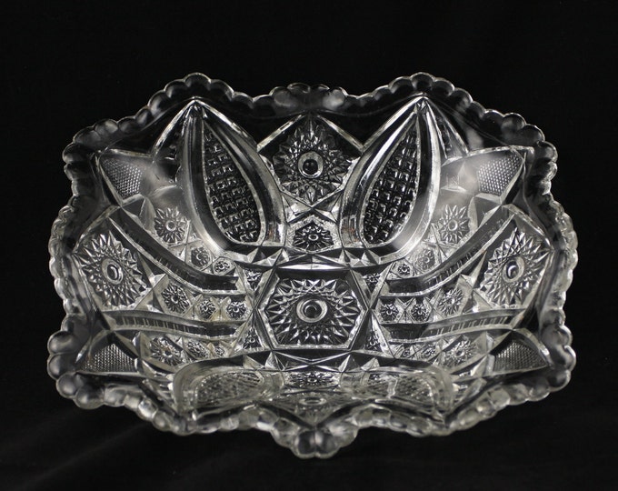 Antique Indiana Paneled Daisy and Finecut Bowl EAPG Early American ...