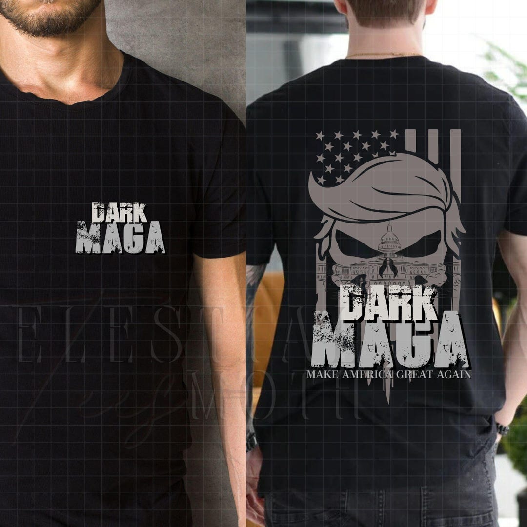 Dark MAGA Back Design Shirt, Trendy Patriotic Trump 2024 Tee, Never ...