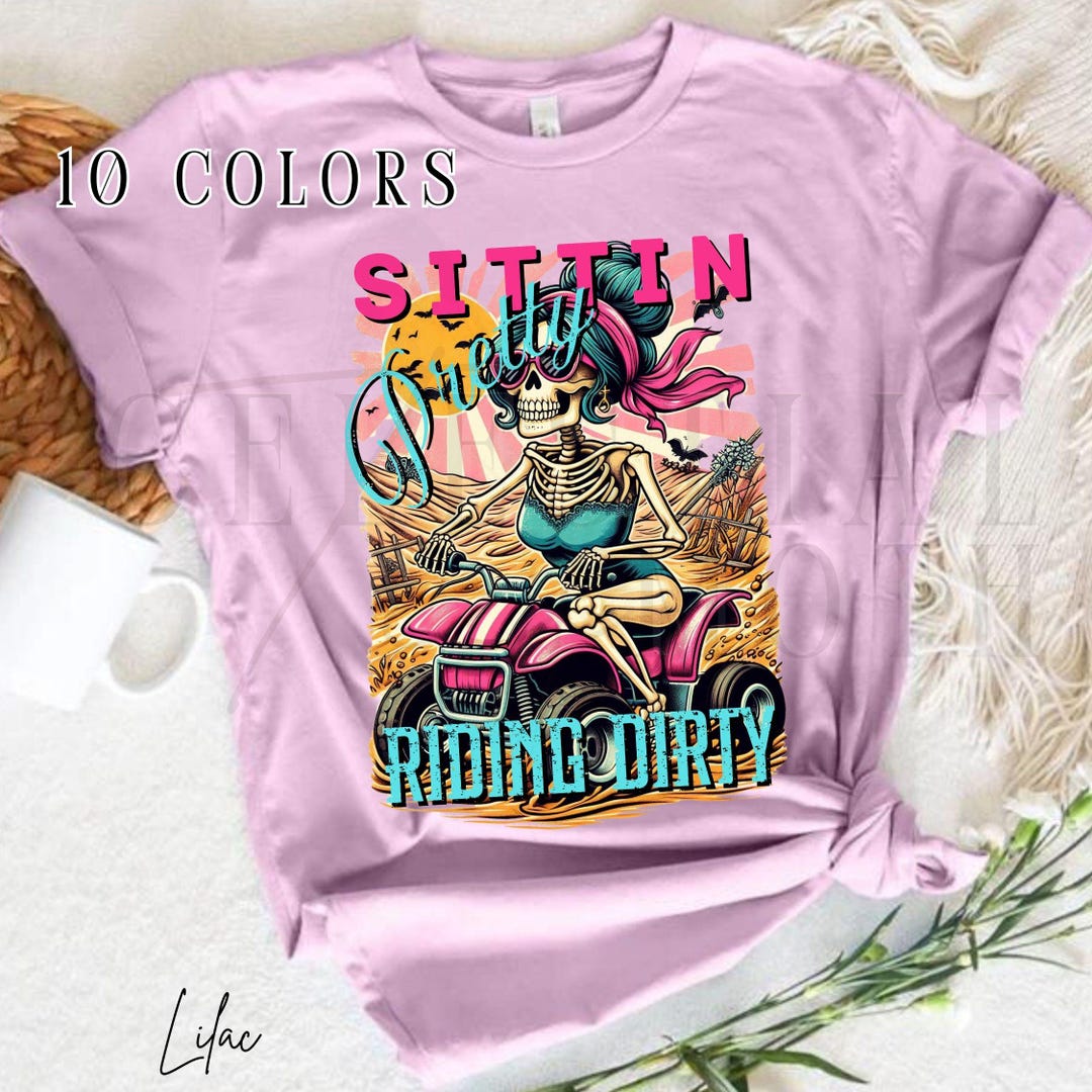 Mudding Weekend Retro Graphic Tee Sittin Pretty Ridin Dirty Cool Summer ...