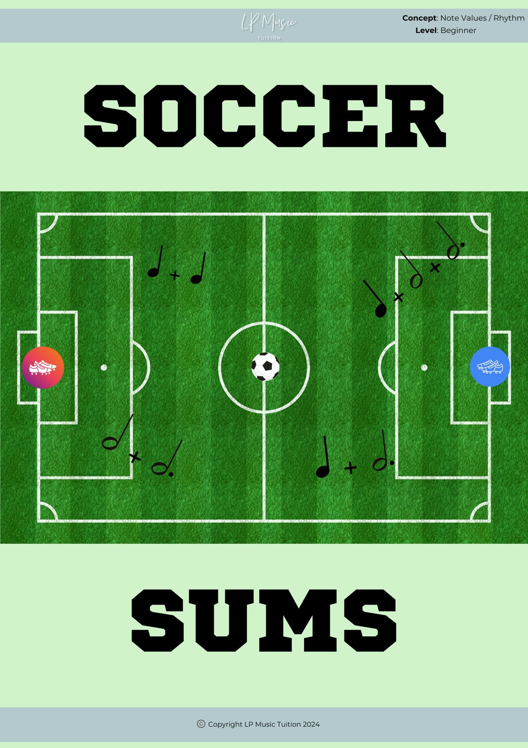 Soccer Sums - A Rhythm / Music Theory / Note Values Game - Etsy