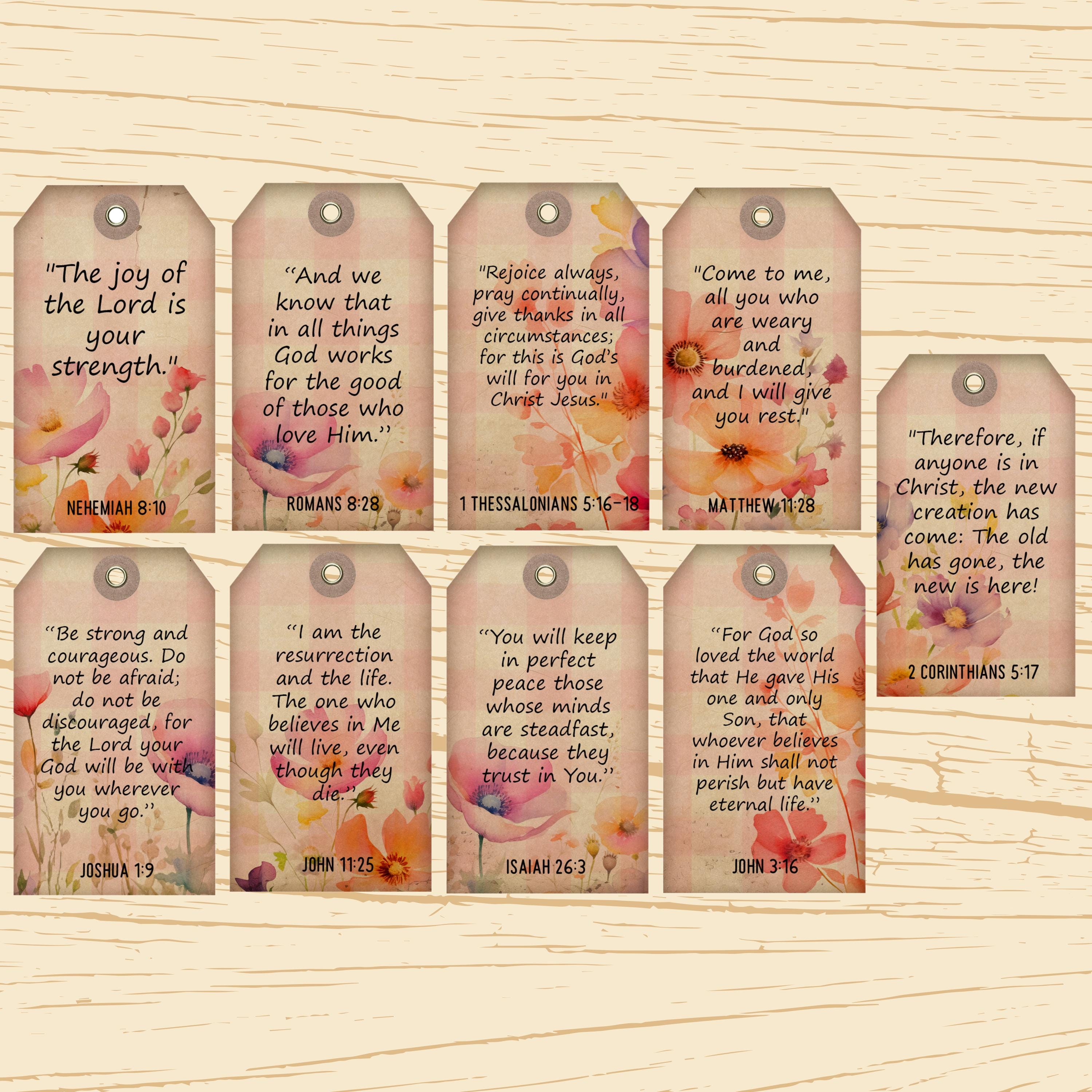 Printable Bible Verse Tags, Scripture Tags, Scripture Scraps, Christian ...