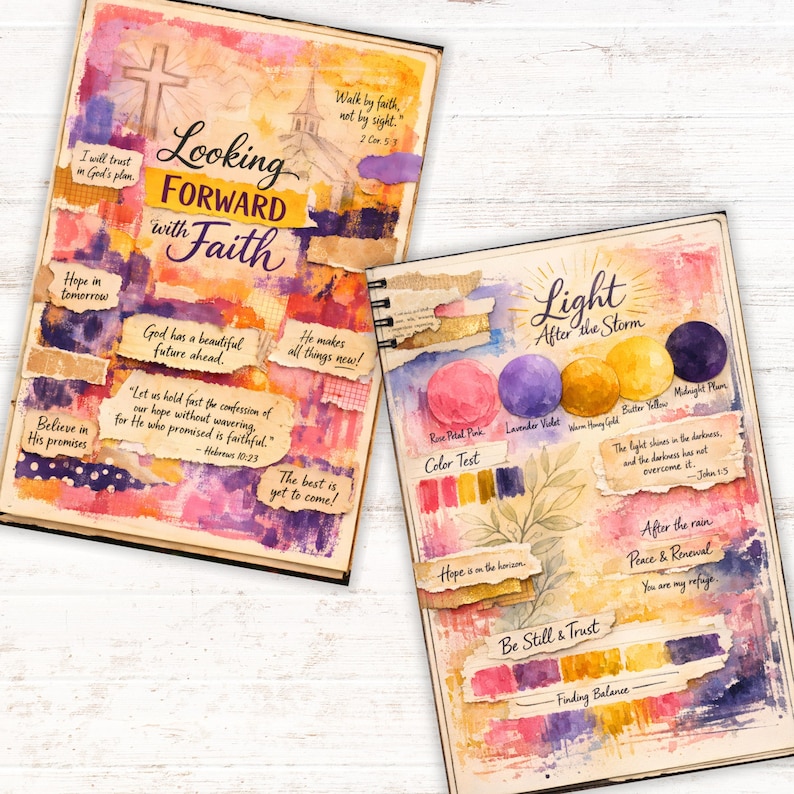 Faith Paint Swatch Junk Journal, Scripture Scraps, Prayer Cards, Bible ...