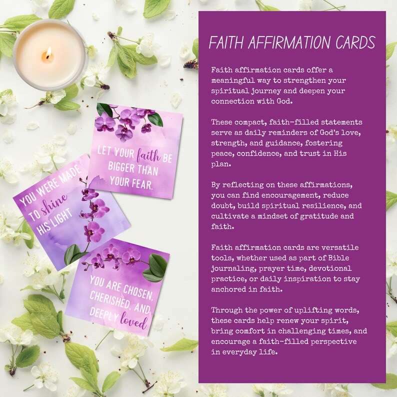 Christian Affirmation Cards V1, Scripture Encouragement Cards, Prayer ...