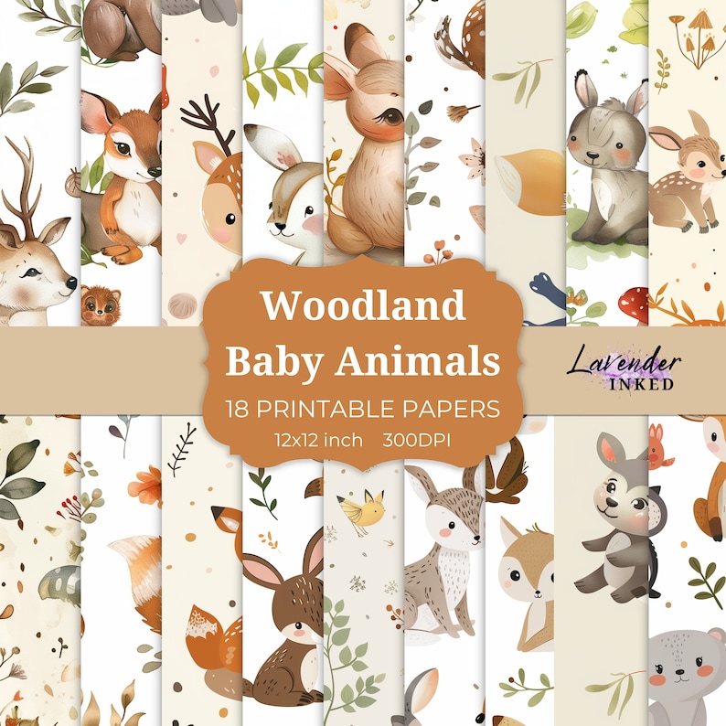 Woodland Baby Animals Printable Ephemera, Baby Journal & Nursery ...