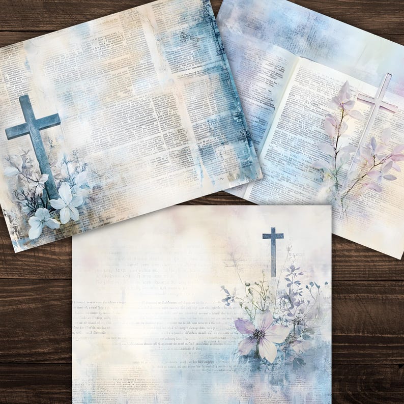Sacred Faith Serenity Junk Journal Papers, Digital Journal Pages ...
